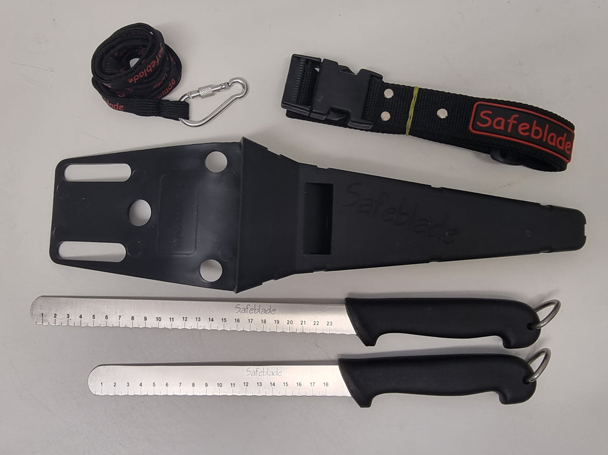 Safeblade 4 Black Handle Insulation Knife System (10" & 7")